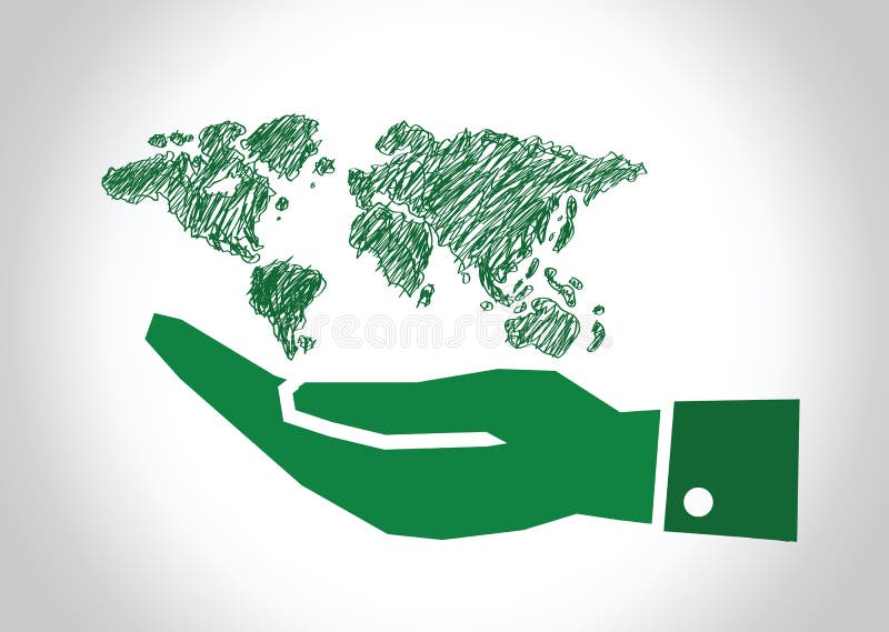 Hand Holding World Globe Map Stock Vector - Illustration of hand ...