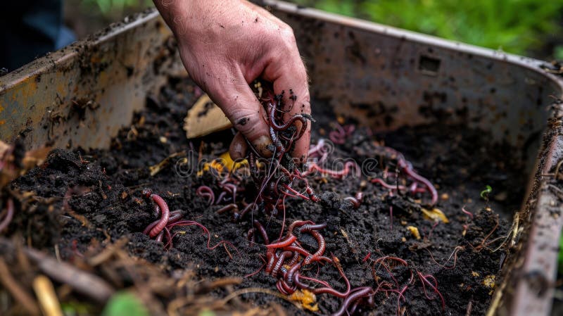 The Hand Holding Worms.AI Generated Image Stock Image - Image of worms ...