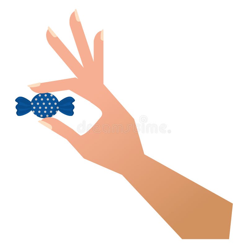 Hand Holding Wrapped Sweet Candy Stock Vector - Illustration of ...