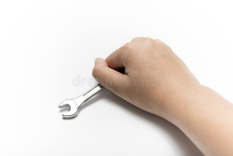 Hand holding wrench stock photo. Image of hold, mechanical - 53236246