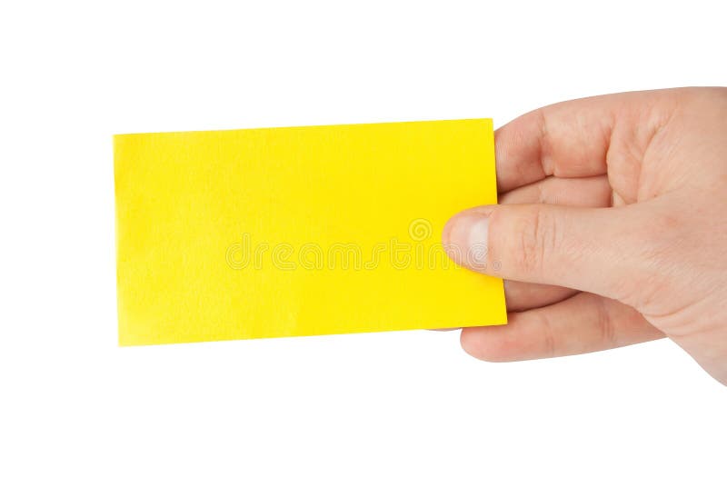 Hand Holding Yellow Note Paper Stock Photo - Image of concepts, design ...