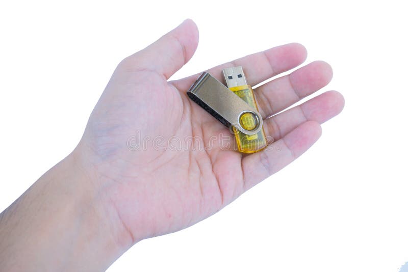 Hand Holding Yellow Usb Flash Drive Stock Photo - Image of share ...
