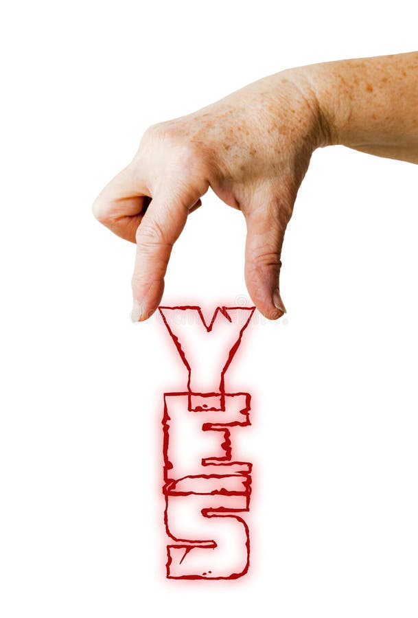 Hand is Holding `YES` Write Stock Image - Image of public, holding ...