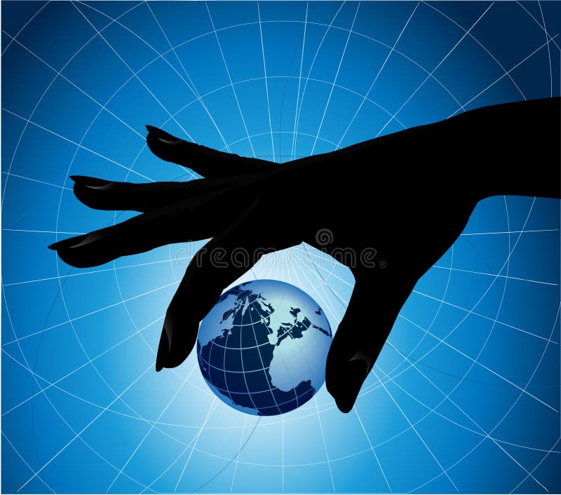 Global connection stock illustration. Illustration of finger - 1068269