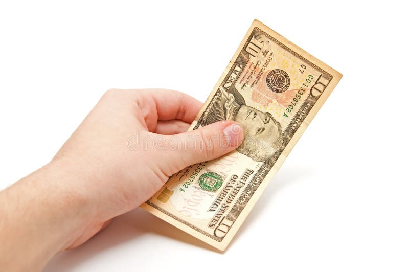 Hand Holds 10 Dollar Bill Stock Photos - Free & Royalty-Free Stock ...