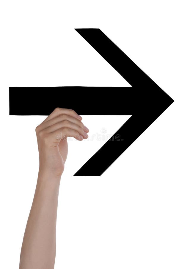 Hand Holds a Black Arrow stock image. Image of black - 32944203