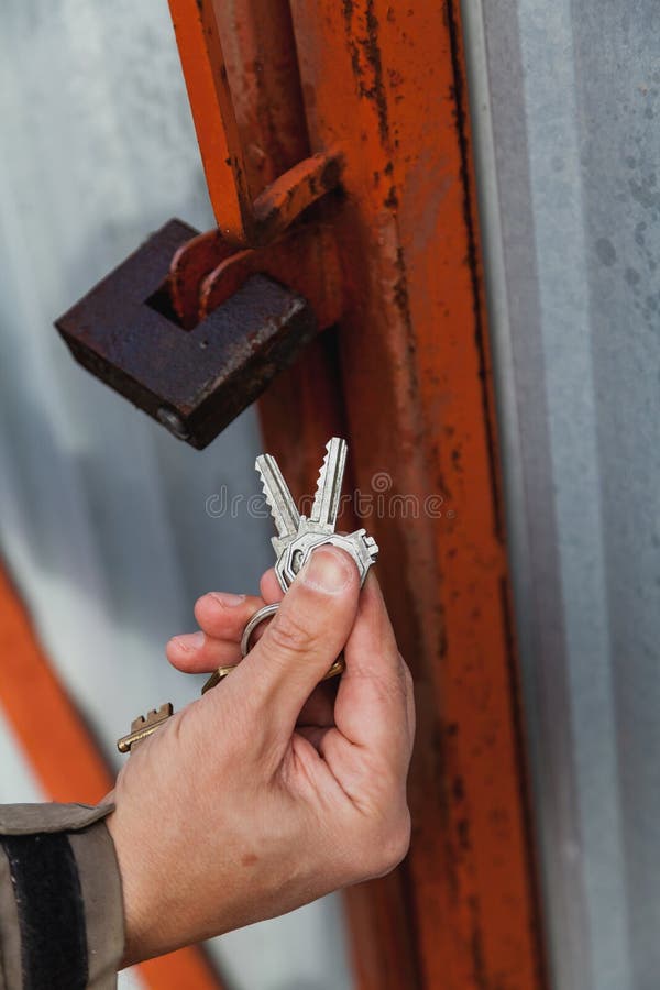 Padlock As Keychain with Several Keys Stock Image - Image of fancy ...