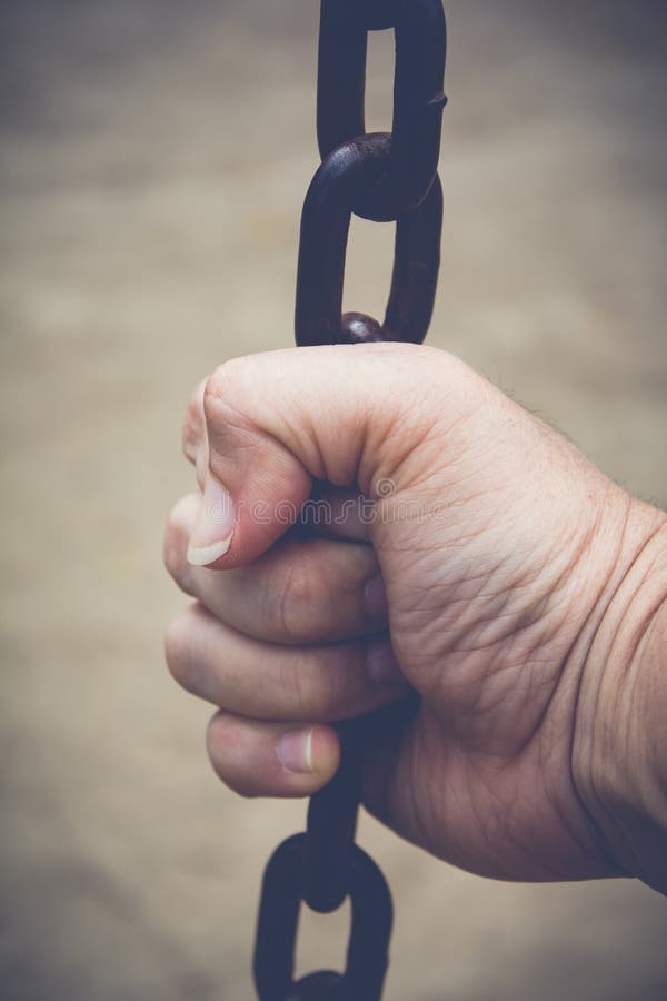 Hand holds a chain. stock photo. Image of chain, link - 78088132
