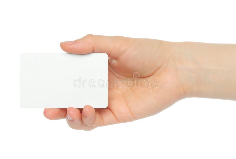 Hand Holds White Card through Torn Paper Stock Photo - Image of hand ...