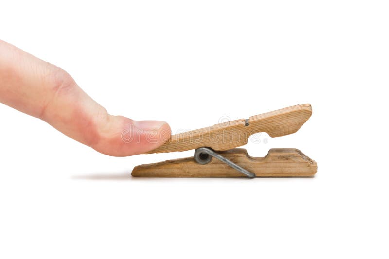 Hand holds the clothespin stock photo. Image of open - 13270838