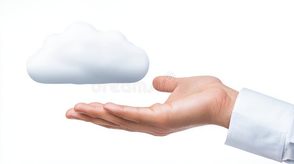 A Hand Holds Cloud, Symbol of Weather Manipulation, Cloud Computing, or ...