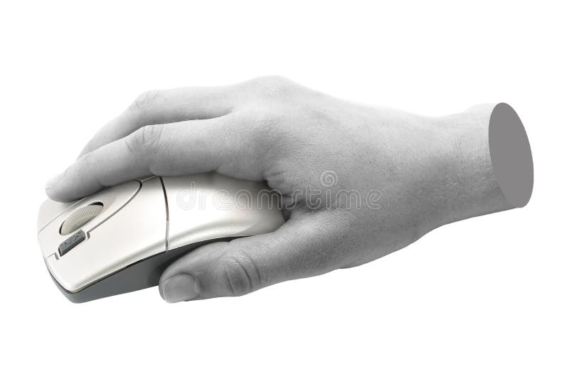 Hand Holds a Computer Mouse, Isolated on Transparent Background ...