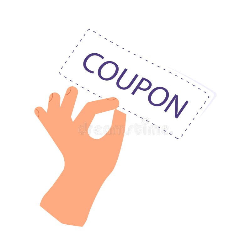 Hand holds Coupon stock illustration. Illustration of infographic ...
