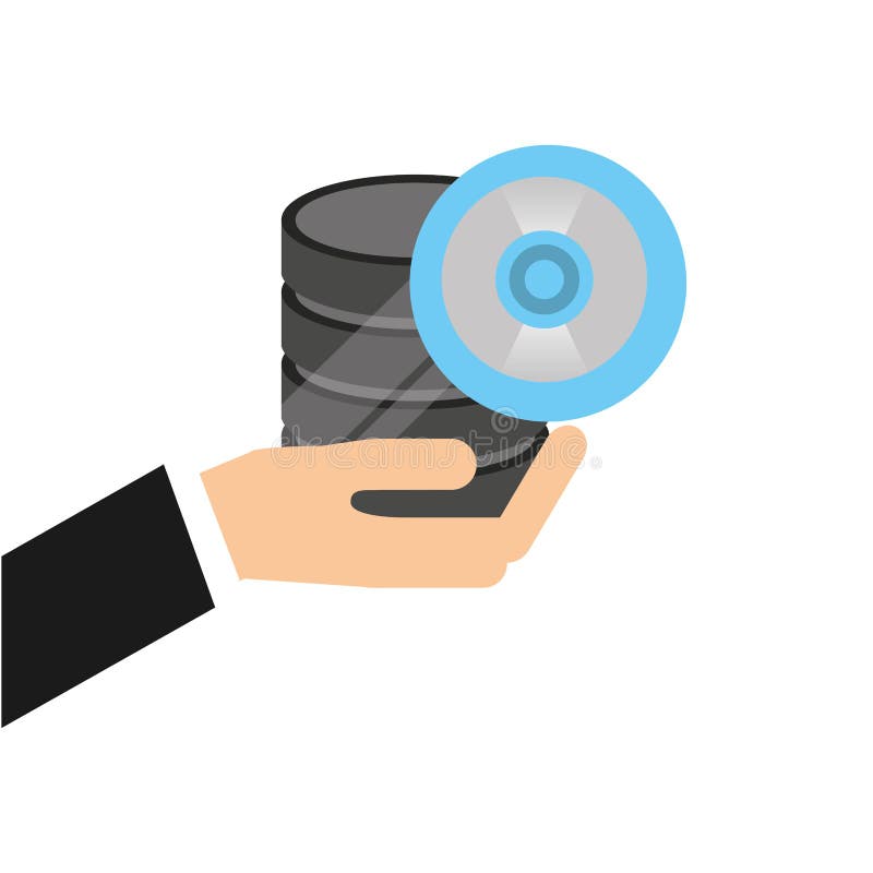 Hand Holds Data Cd Storage Icon Stock Vector - Illustration of archive ...