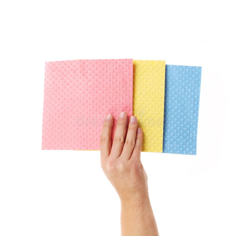 Hand Holds Different Sponges. Stock Photo - Image of scrubbing ...