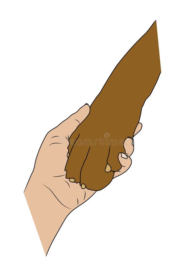 A Hand Holds a Dog`s Paw. Vector Stock Illustration Eps10. Stock Vector ...