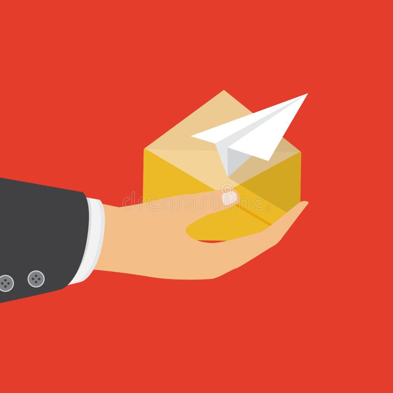 Hand Holds Envelope. Email and Incoming Messages Concept. Vector Stock ...