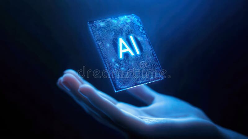 Floating AI Chip in Hand Demonstrating Advanced Technology and ...