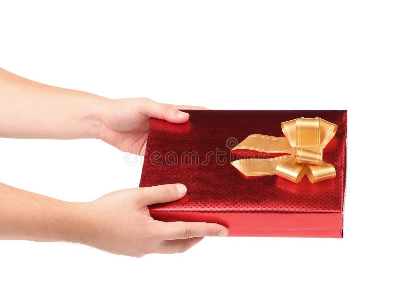 Hand holds gift box stock image. Image of christmas, decorative - 35118519