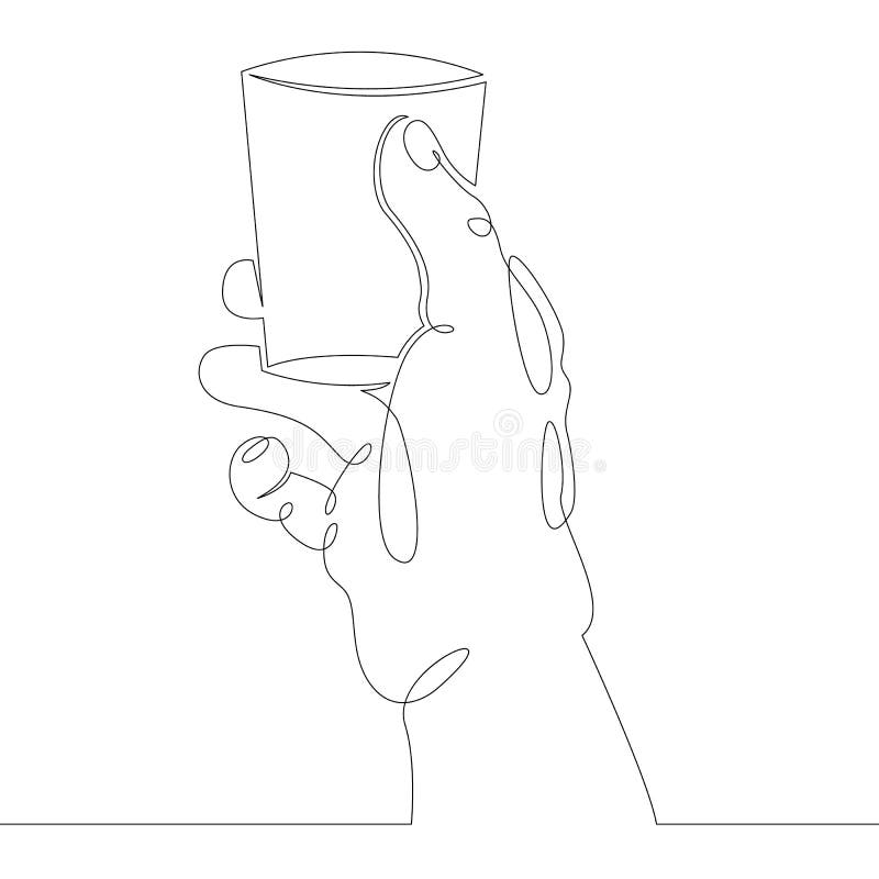 Hand Holds A Glass With Alcohol Stock Vector Illustration Of Human Caucasian 182006654
