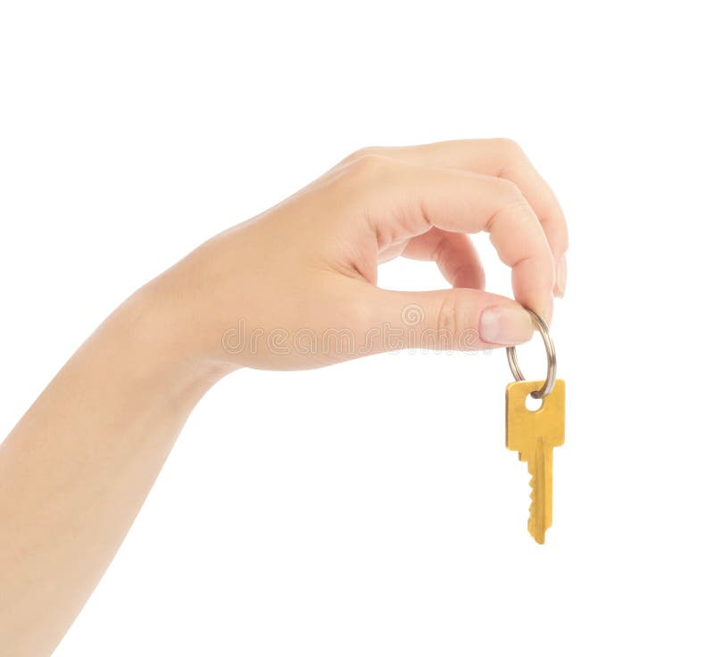 Hand holds a gold key stock image. Image of financial - 28563541