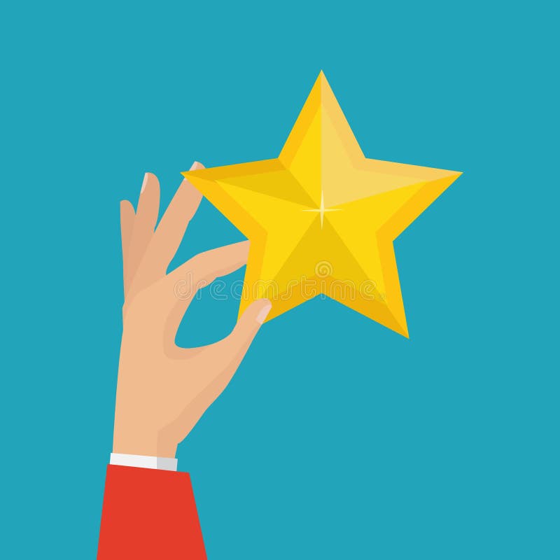 Vector Illustration. Hand Holds Golden Star. Stock Vector ...