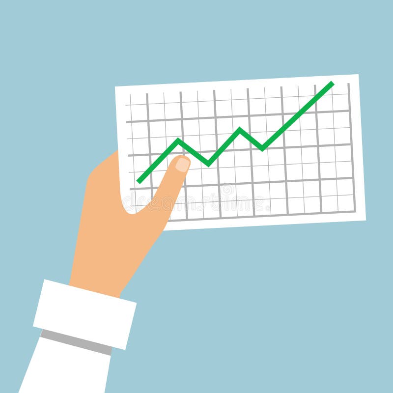Hand Holds a Graph Going Up Stock Vector - Illustration of achievement ...