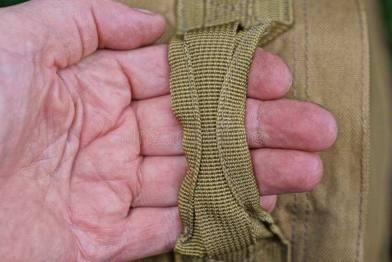 Hand Holds a Green Fabric Handle Stock Photo - Image of modern, fashion ...