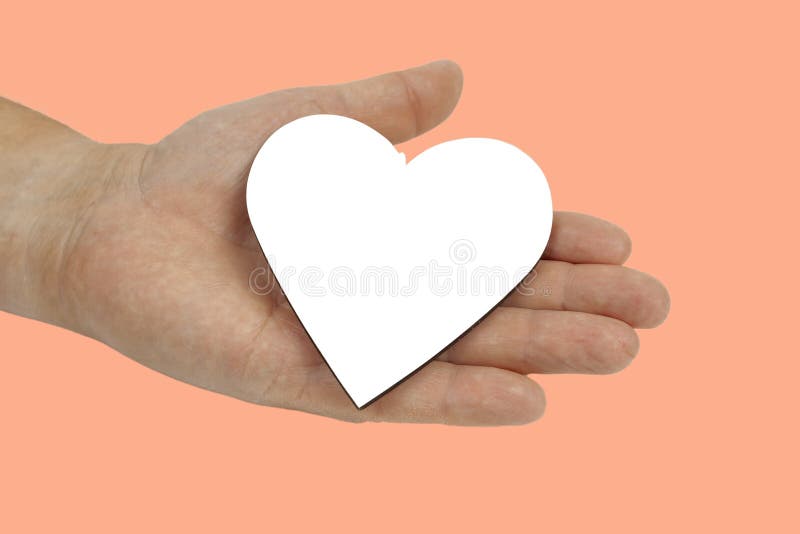 Hand Holds Heart Close Up, White Heart Stock Photo - Image of hope ...