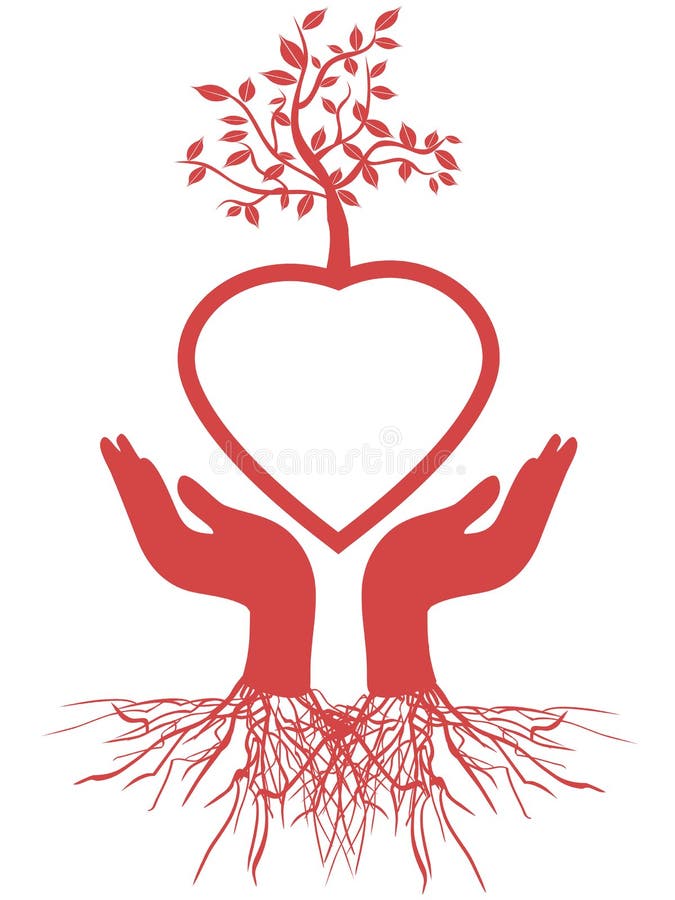 Hand tree with roots stock vector. Illustration of community - 37076279