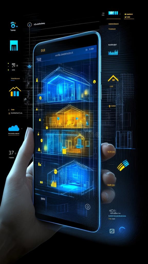 Futuristic Smart Home Interface Demonstrating Interactive Technology ...