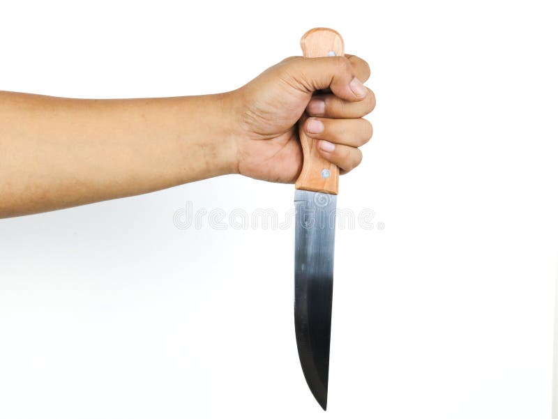 Hand Holds Knife in Angry Grip Stock Image - Image of decor, equipment ...
