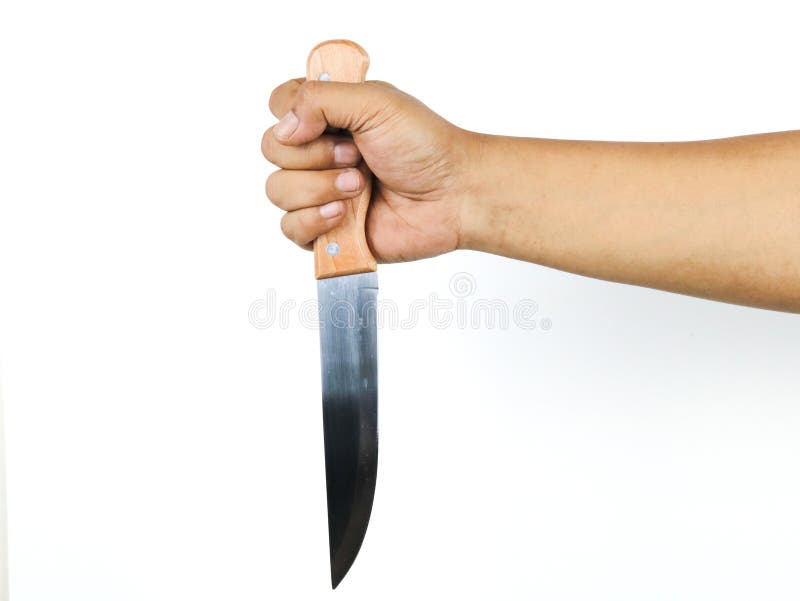 Hand Holds Knife in Angry Grip Stock Image - Image of attack ...