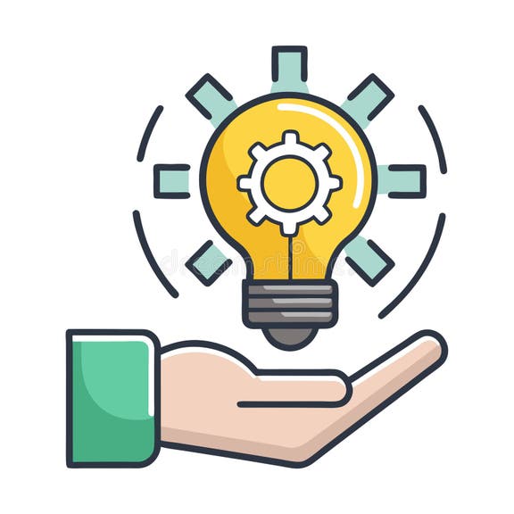 Hand Holding a Lightbulb with Gears, Innovation, Technology, Problem-solving Concept Stock ...