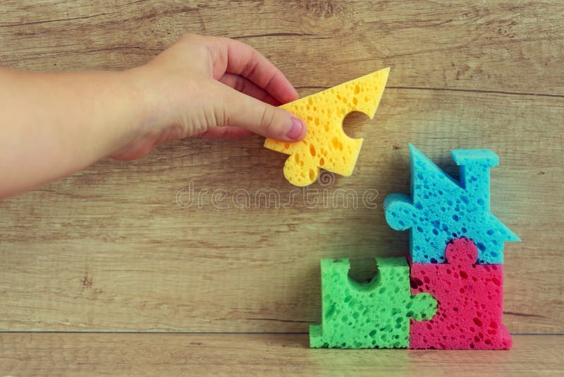 Hand Holds Part of the House Stock Photo - Image of cottage, purchase ...