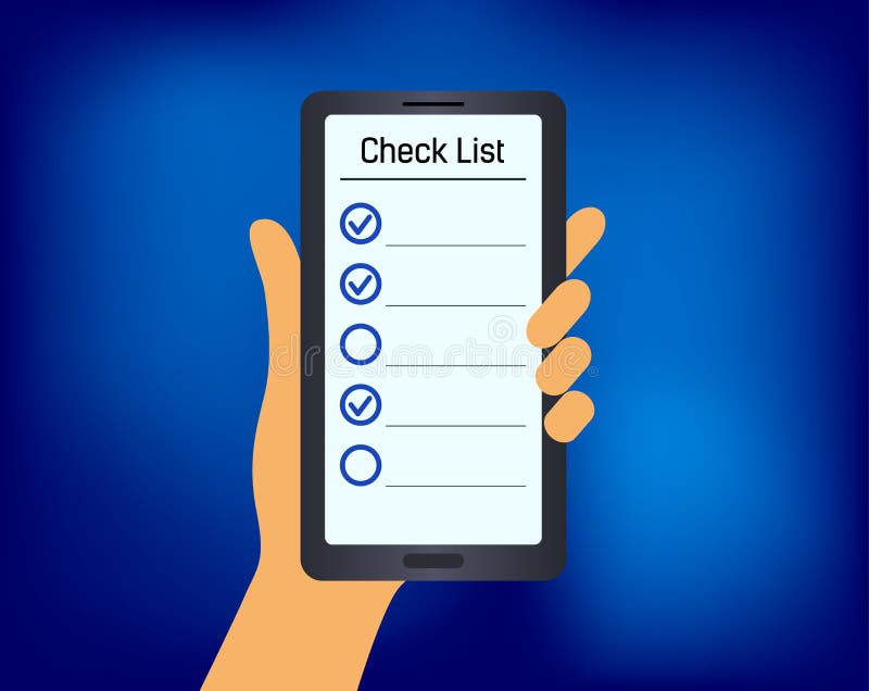 Checklist on the Screen of Mobile Phone. Digital Task Stock Vector ...