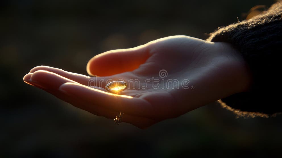 A Hand Holds a Small Orb of Light Stock Illustration - Illustration of ...
