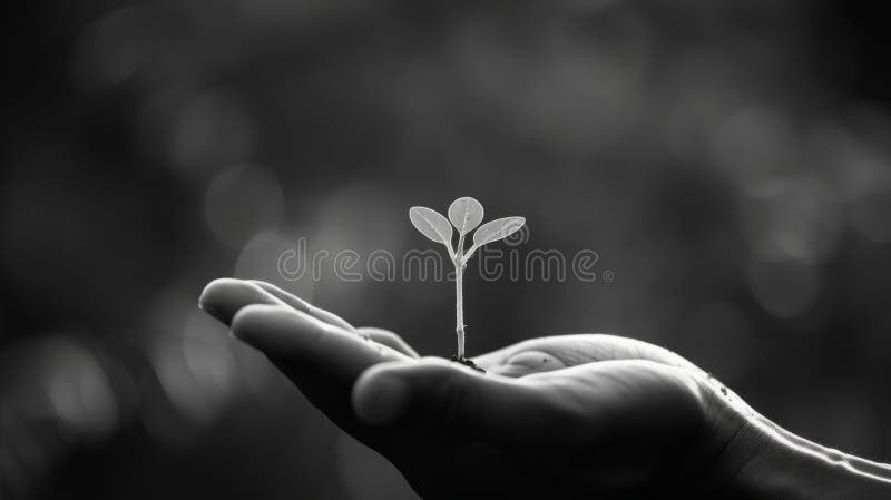 A Hand Holds a Small Seed Representing the Potential for Growth and New ...