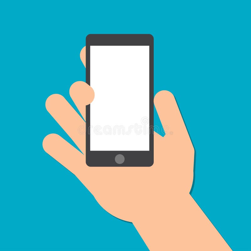 Hand Holds a Smart Phone in the Vertical Position. Stock Vector ...