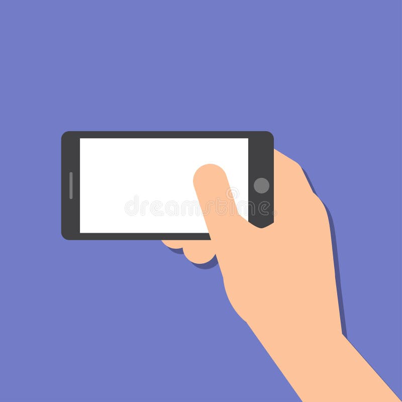 Hand Holds a Smart Phone in the Vertical Position. Stock Vector ...