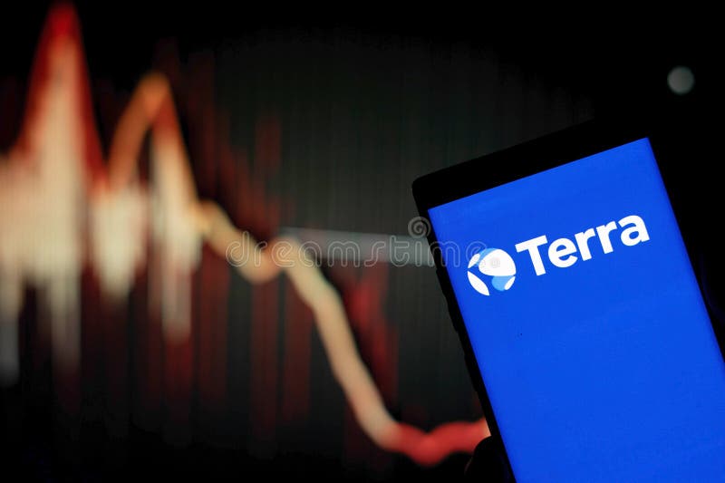 Hand Holds a Smartphone with the Logo of the Terraform Labs on the ...