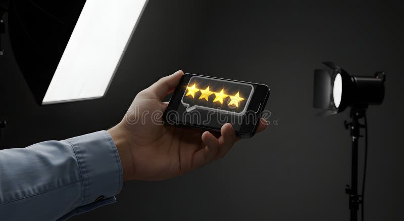 Five-Star Mobile Review stock illustration. Illustration of high ...