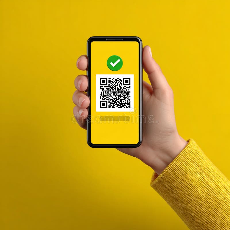 Smartphone Displaying a Digital Health Pass with a Qr Code and ...