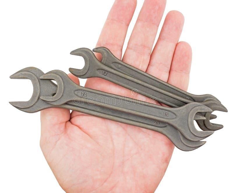 Hand Holds Spanner Instrument Stock Image - Image of mechanic, concept ...