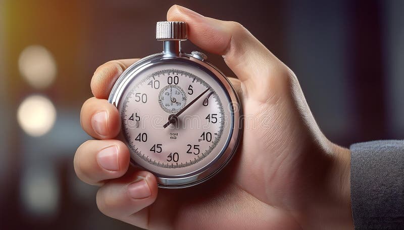 A Hand Holds a Stopwatch, Symbolizing Time Management, Efficiency, or ...