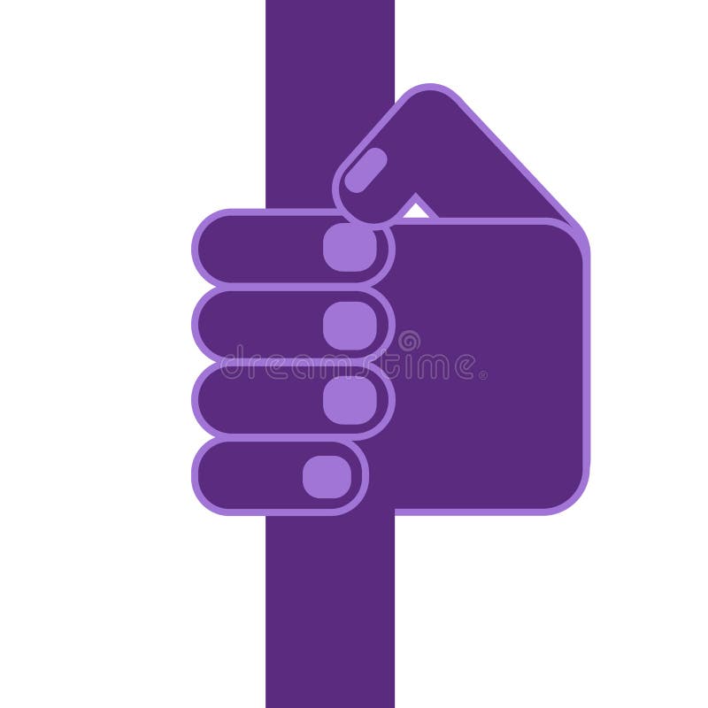 Hand Holds on To the Handrail. Simple Flat Designed Sign Isolated on ...