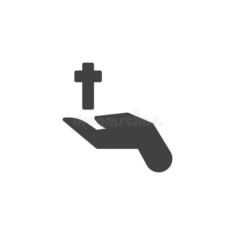 Hand with Holy Cross Vector Icon Stock Vector - Illustration of cross ...