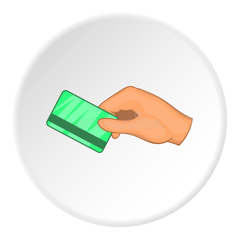 Hand with Hotel Room Key Card Icon, Cartoon Style Stock Vector ...