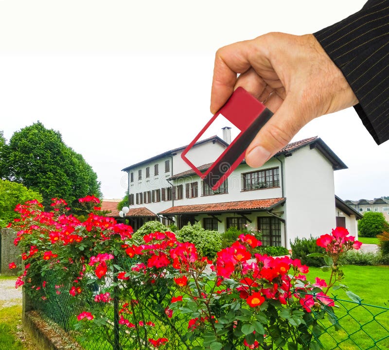 Hand with House and Credit Card, Buy House Concept Stock Photo - Image ...
