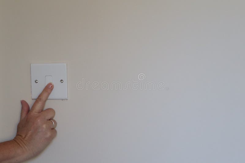 Hand on Household Electric Light Switch Stock Photo - Image of ladies ...